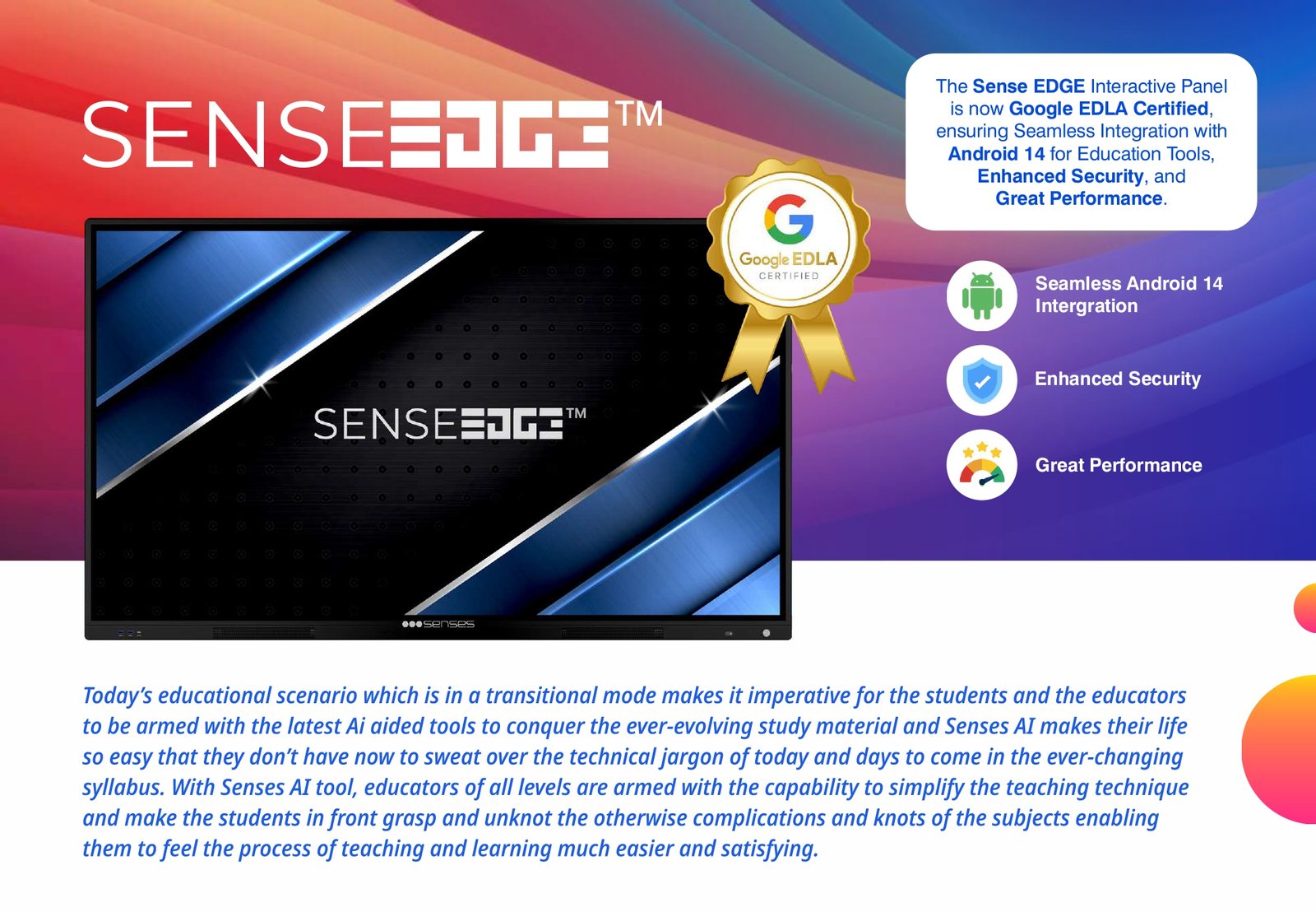 Senses EDGE Interactive Panel - My School Kids